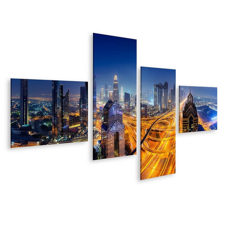 Islandburner Leinwandbild Bild Auf Leinwand Dubai Skyline Nacht