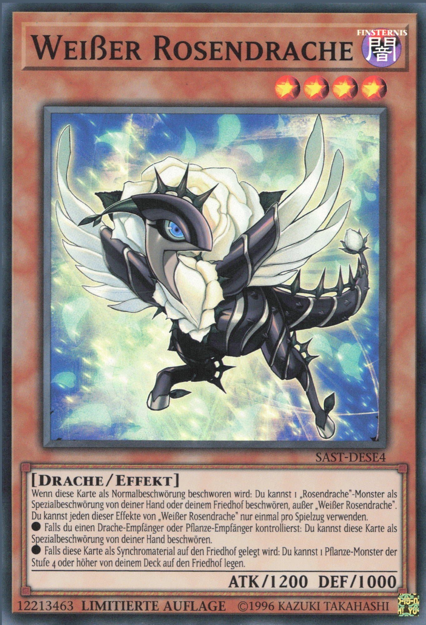 Recollectibles Sammelkarte Yugioh Weißer Rosendrache Yu Gi Oh Sast