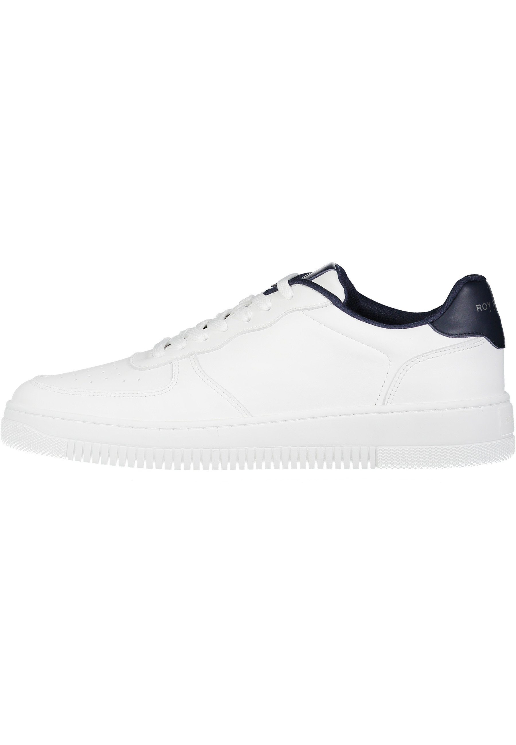 Roy Robson Weißes Leder - Kontrastfarbene Details Sneaker mit modernem ...