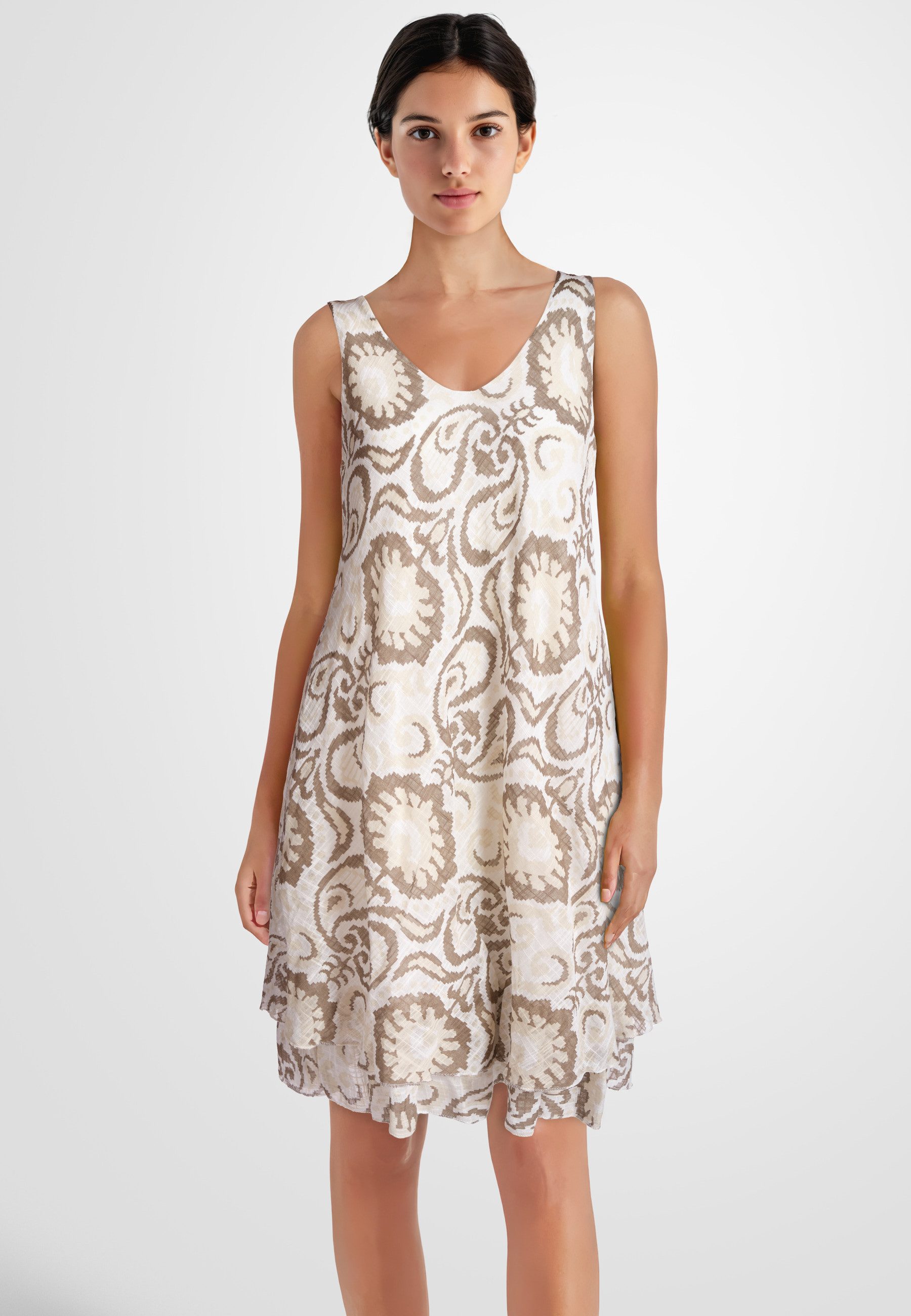 Pekivessa Sommerkleid Trägerkleid V Ausschnitt Vorne Und Hinten