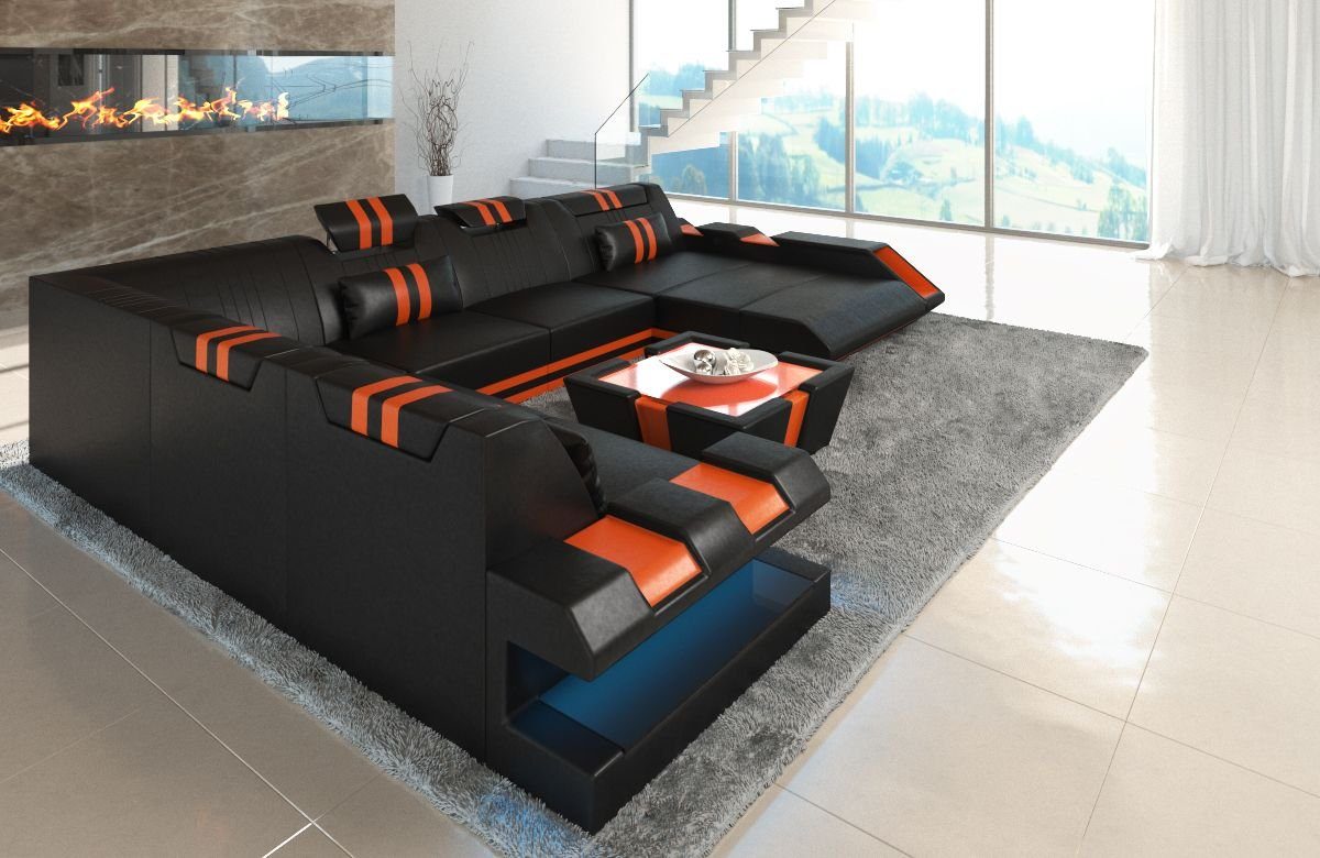 Sofa Dreams Wohnlandschaft Leder Ledercouch Sofa Apollonia XXL U Form ...