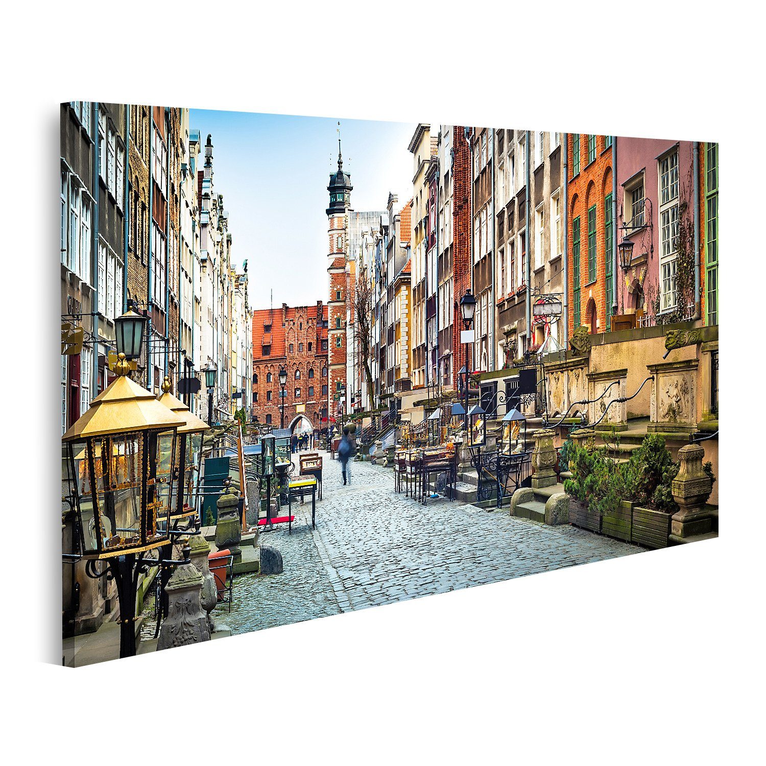 islandburner Leinwandbild Bild auf Leinwand Mariacka Straße Danzig Architektur Eine der bedeuten