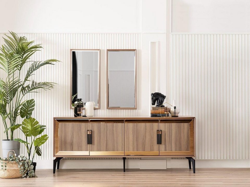 Jvmoebel Sideboard Sideboard Anrichte Mit Spiegel Gruppe Kommode Holz