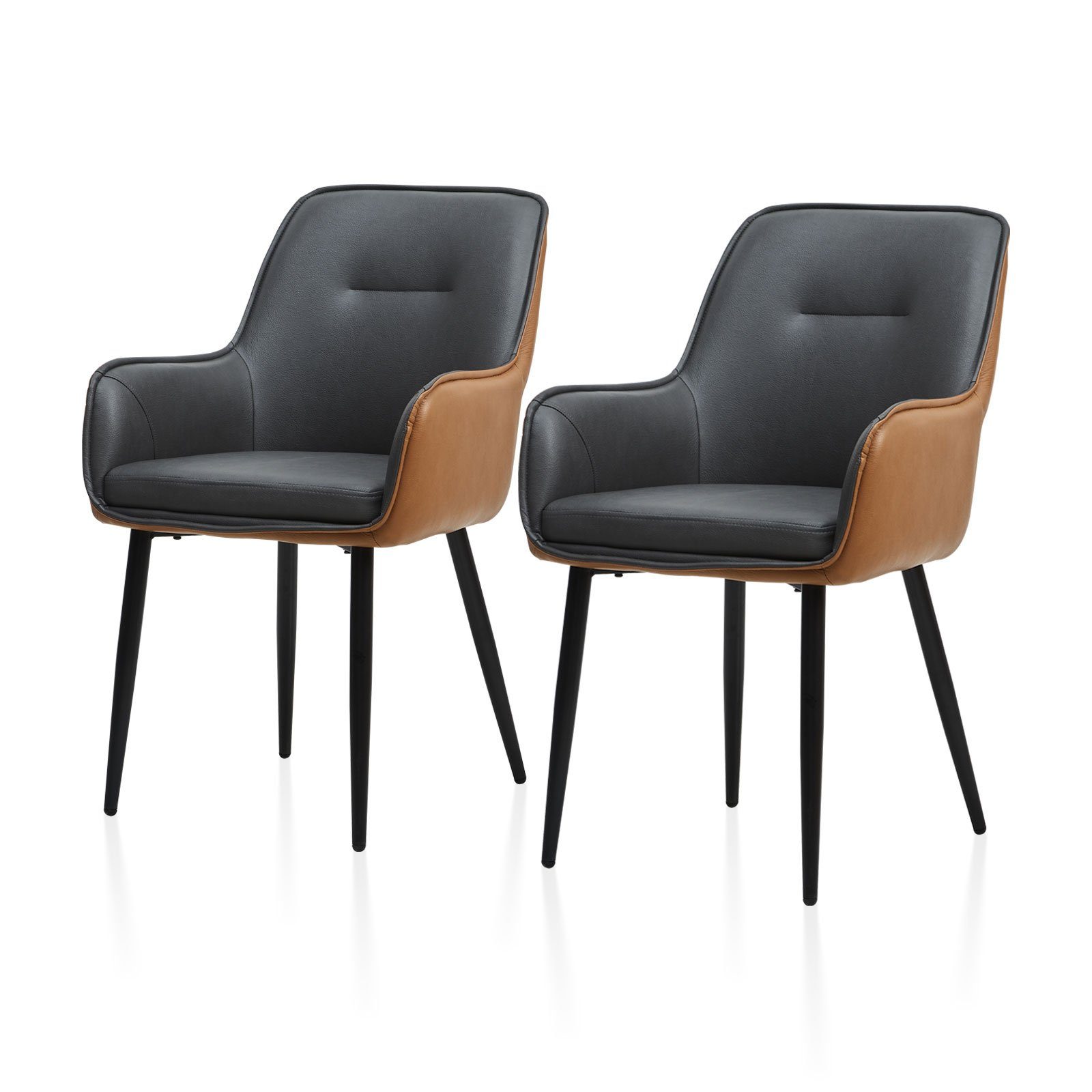 Clipop Esszimmerstuhl Kunstlederstuhl 2er Set Zweifarbige Design