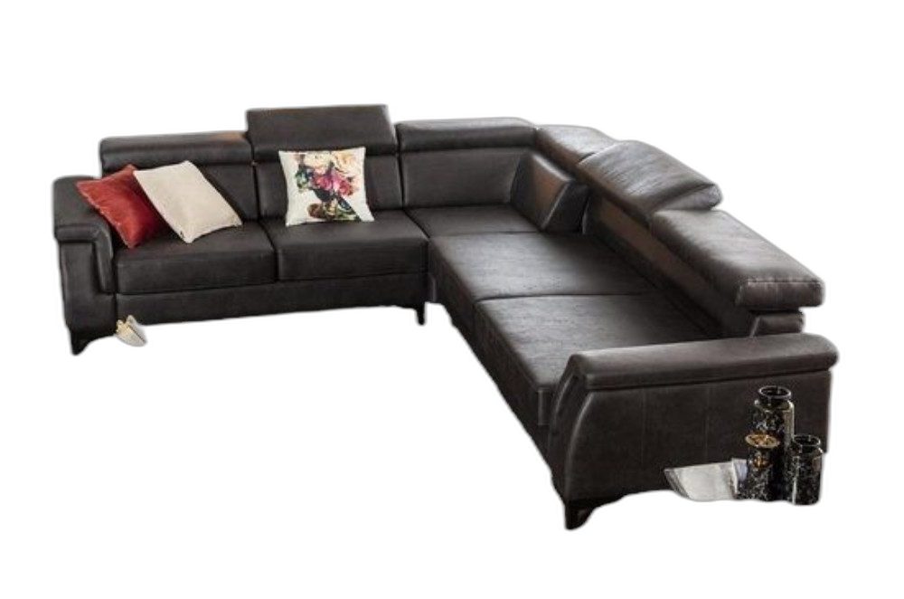 Xlmoebel Ecksofa Zeitgenössisches Dunkles L Förmiges Sofa Mit