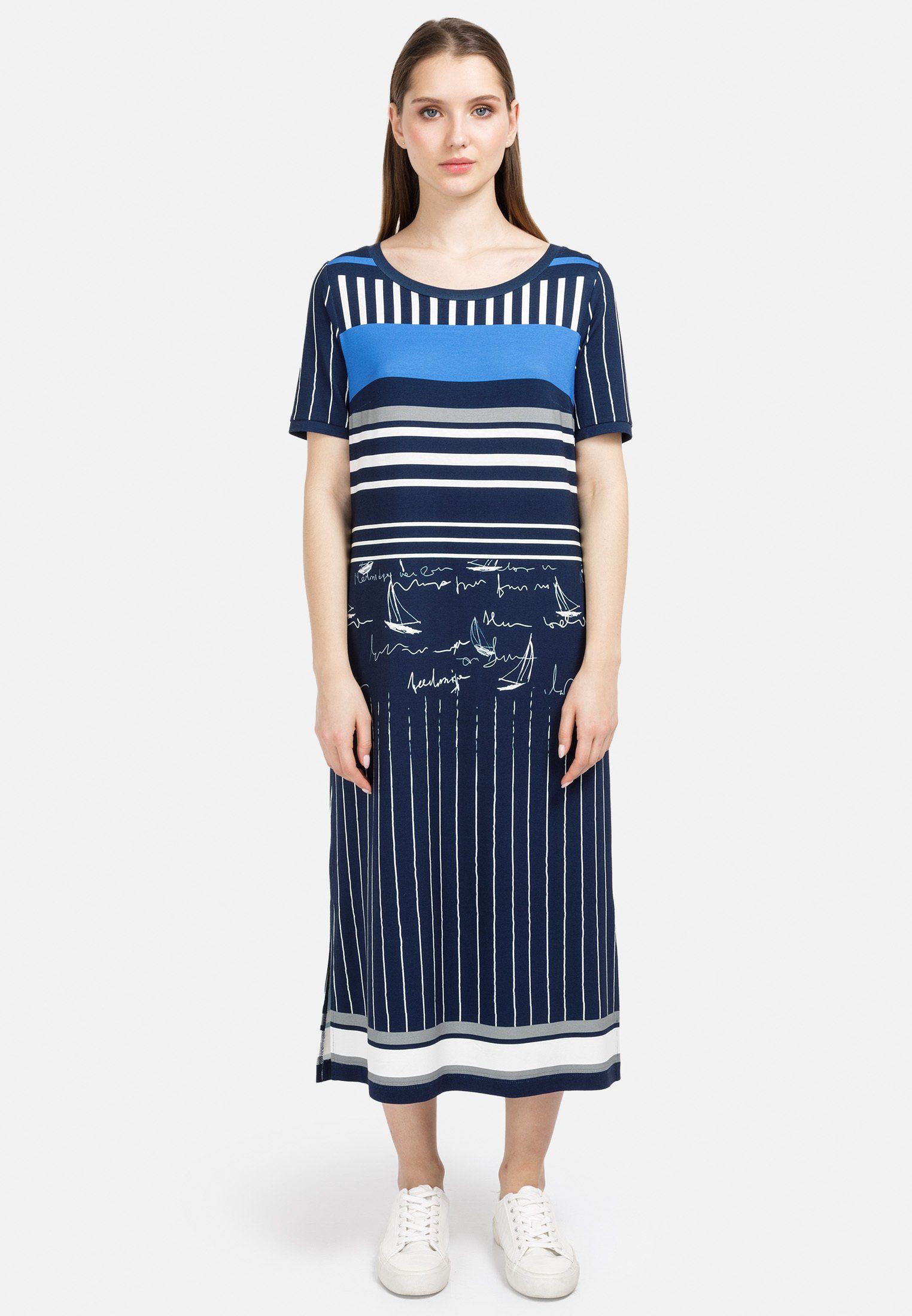 HELMIDGE Sommerkleid Midikleid, Gerade Silhouette