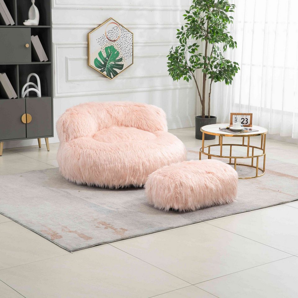 Ideasy Sitzsack Plüsch Sitzsack Stuhl Extra Großer Flauschiger Deko