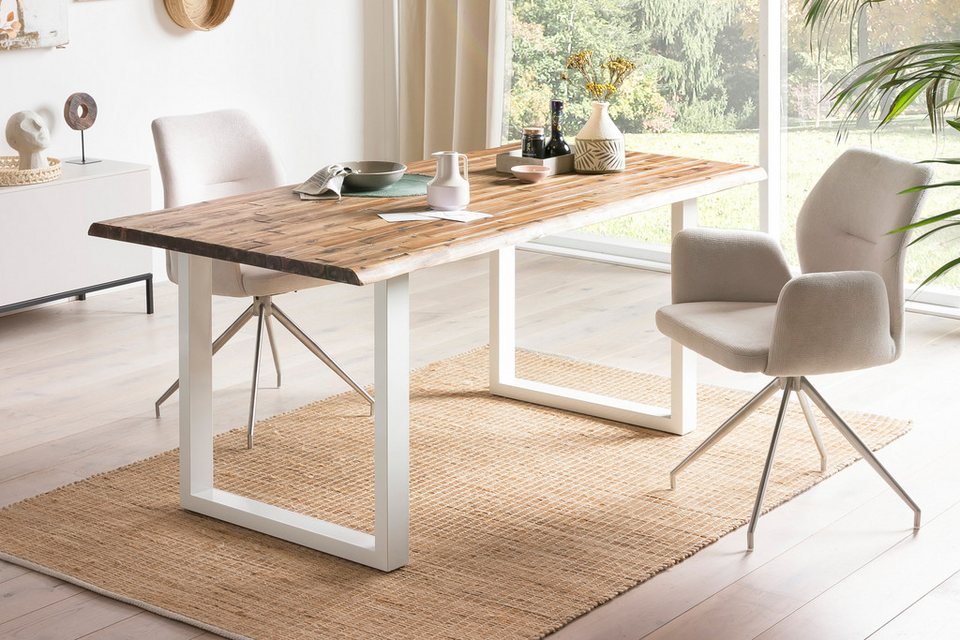 Salesfever Essgruppe Set 5 Tlg Tischplatte Mit Rauer Balken