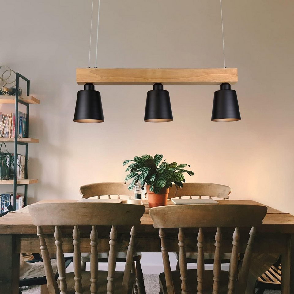 Nettlife Pendelleuchte Holz Weiß Esstisch 35 Flammig Hängelampe
