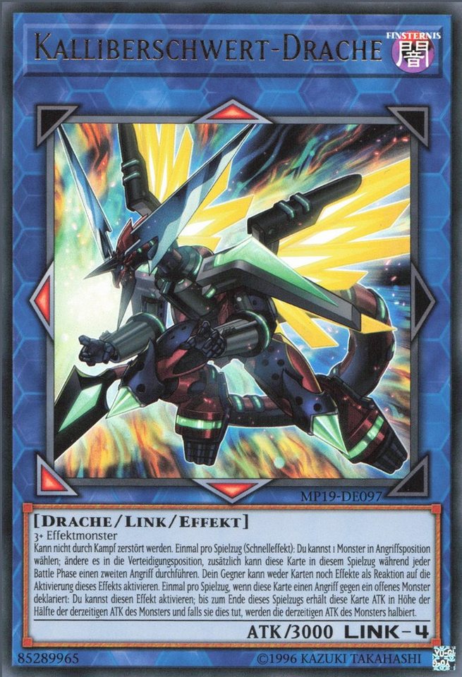 Recollectibles Sammelkarte Yugioh Karte Kalliberschwert Drache Deutsch