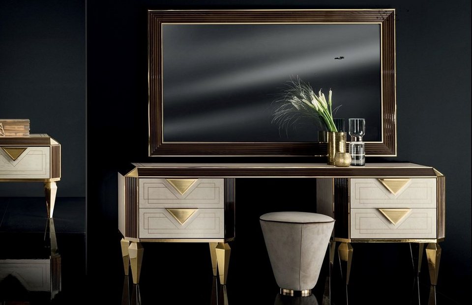 Jvmoebel Schlafzimmer Set Schminktisch Spiegel Hocker Frisierkommode