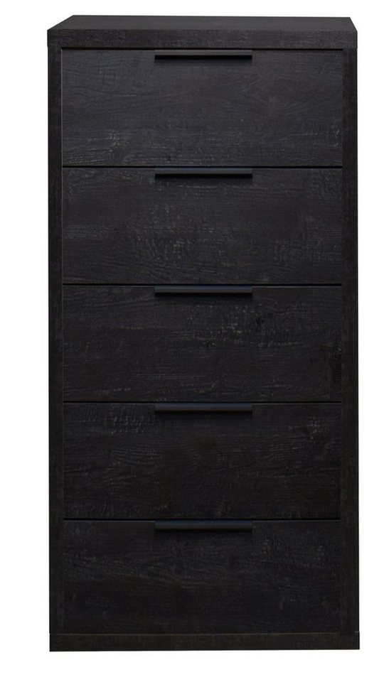 Möbelando Kommode Clyde Bxhxt 64x110x45 Cm In Flamed Wood Black Mit