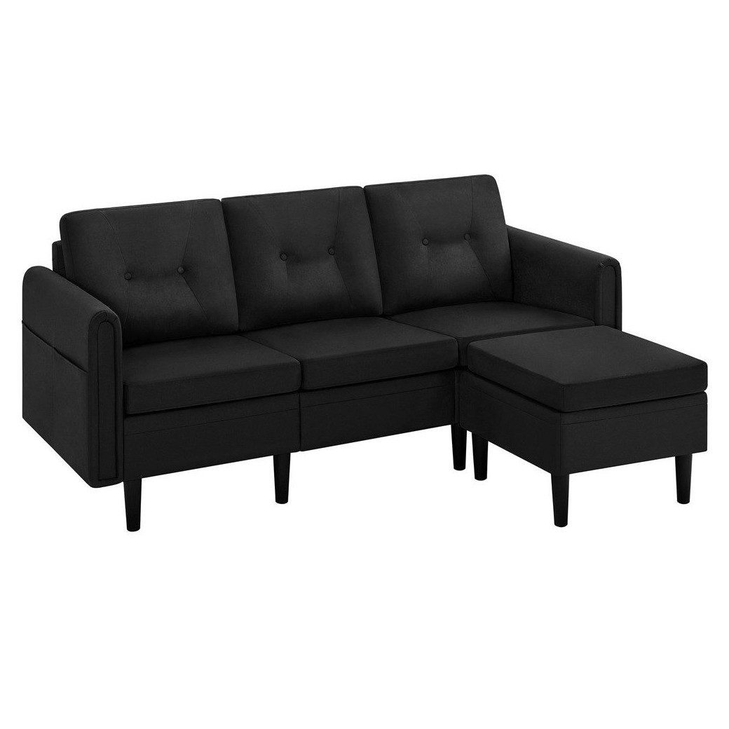 Yaheetech Sofa 3 Sitzer Sofa Mit Ottomane Modernes Ecksofa Schlafcouch