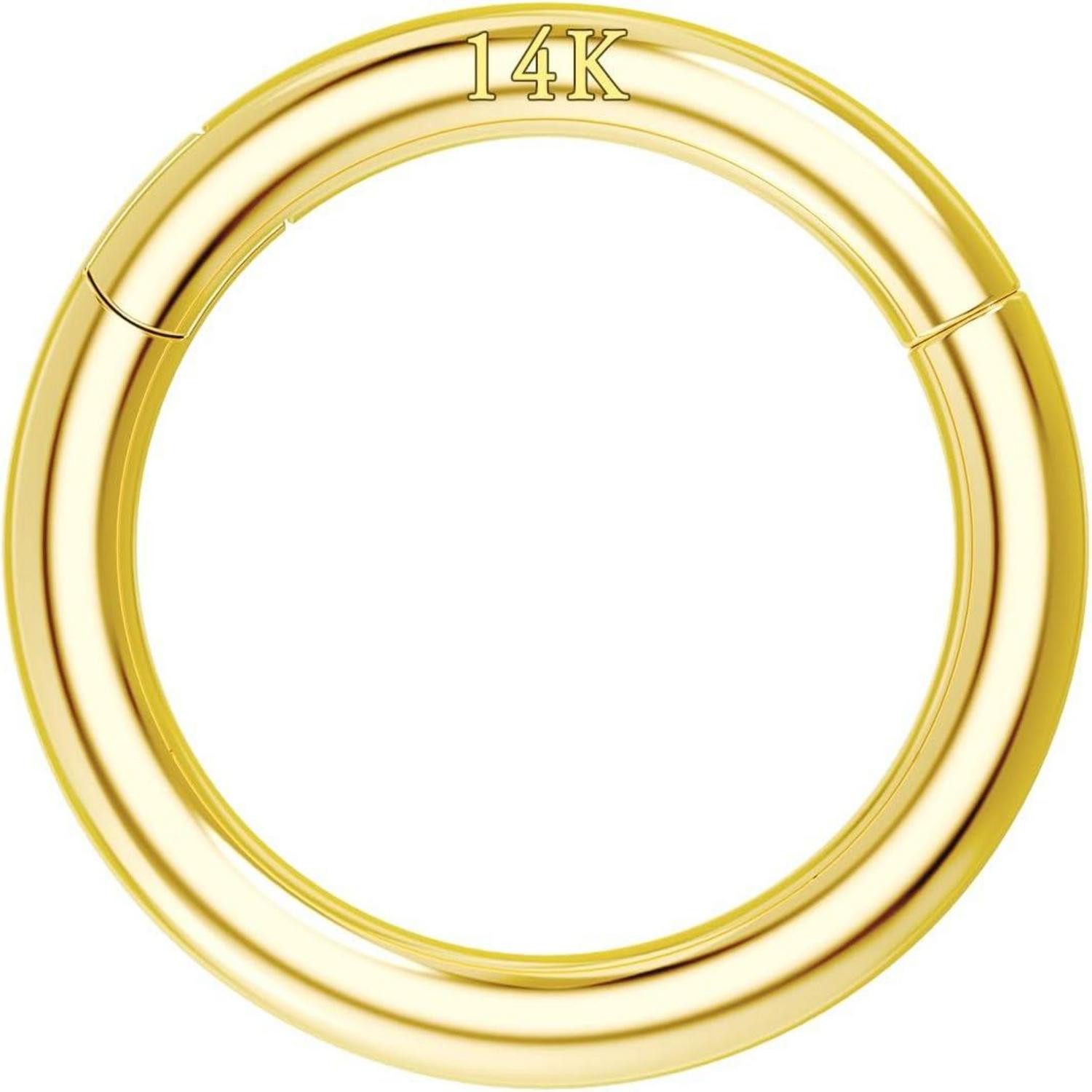 OUFER Nasenpiercing 14K Solid Gold Hinged Segment Ring Nose Hoop Helix Daith Earring
