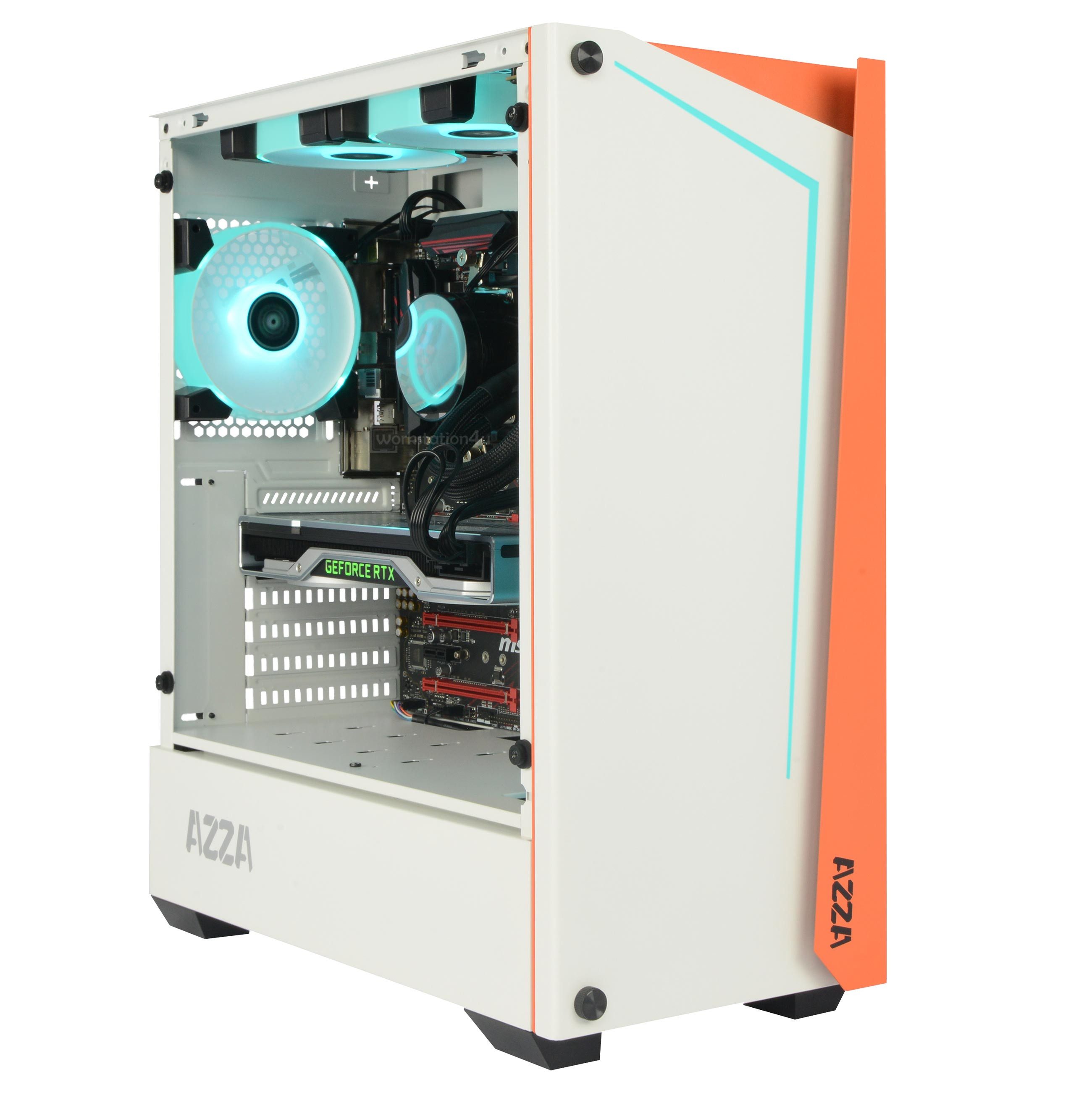 AZZA Apollo 430 White Gaming-PC (AMD Ryzen 7 5700X3D, RTX 4060 8GB, 16 GB RAM, 500 GB SSD ...