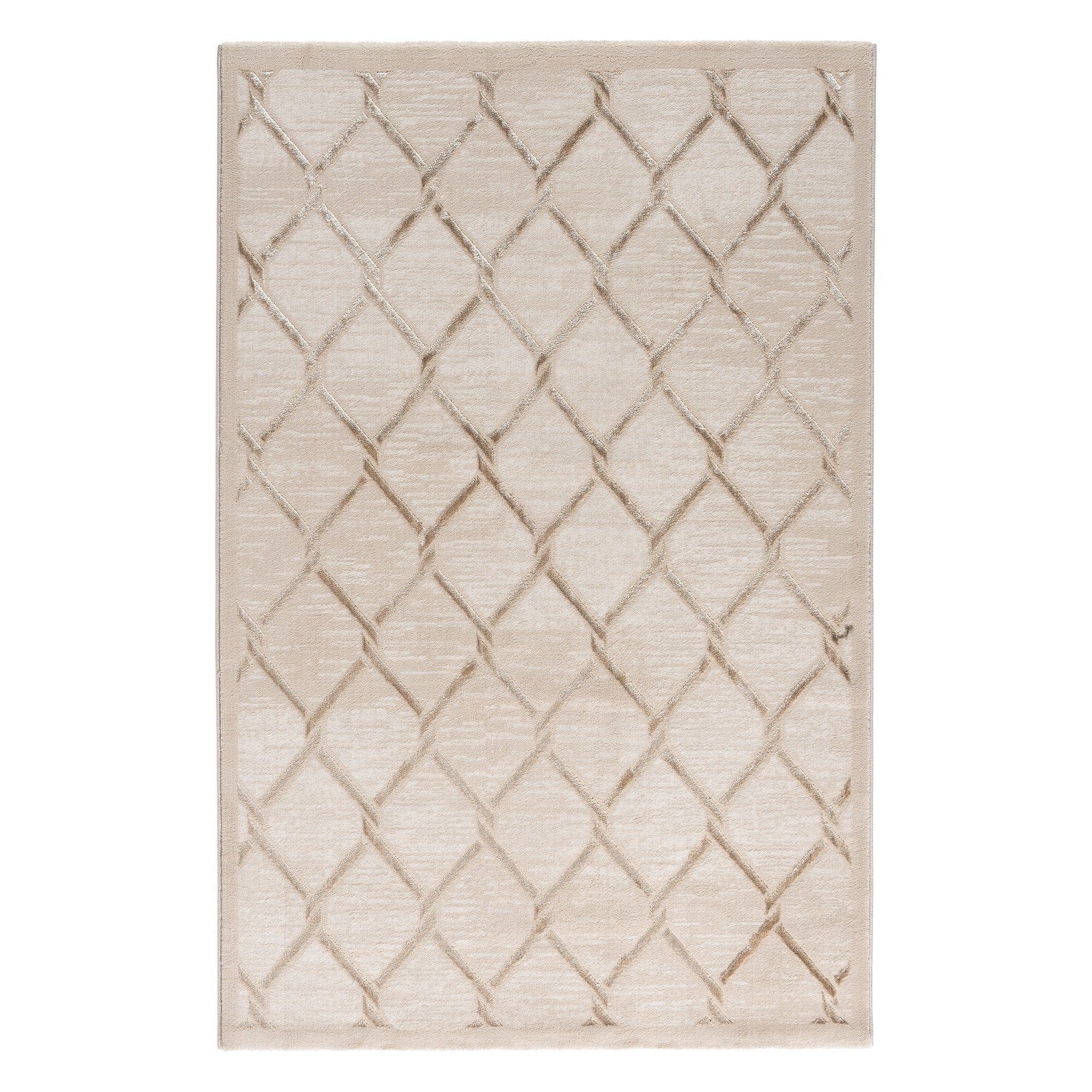 Teppich Teppich Modern Design Beige Sehrazat Rechteckig Höhe 12 Mm