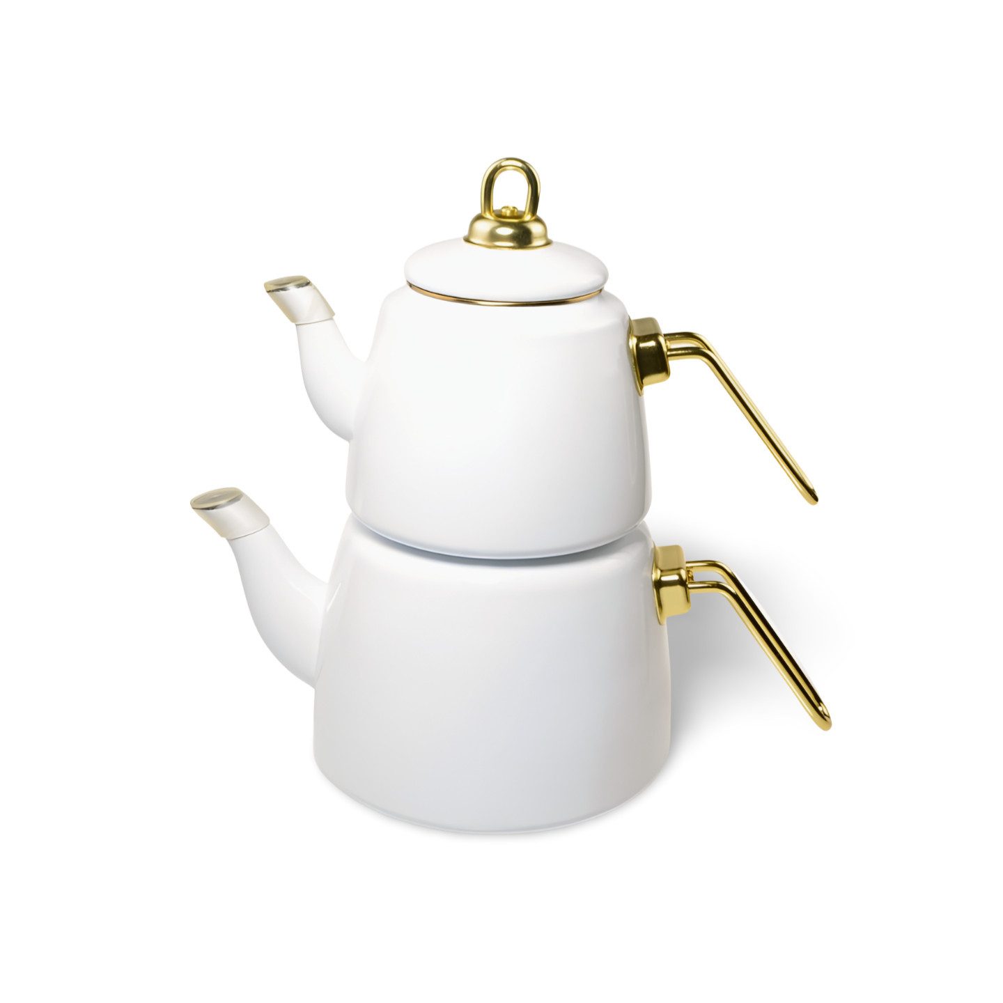 Kaya Home Teekanne Emaille, 2 l, (Set, 4-St., Teekanne, 2x Deckel), Emaille, 4-teilig mit zwei ...