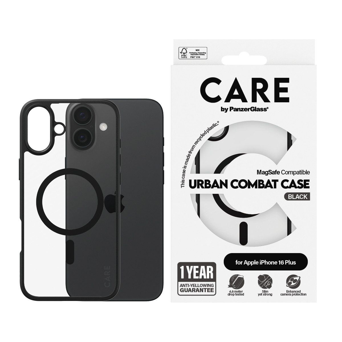 CARE by PanzerGlass Handyhülle Urban Combat Case mit MagSafe für Apple iPhone 16 Plus, Backcover ...