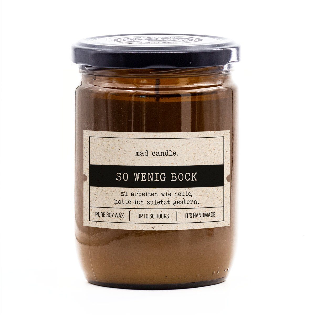 madCandle Duftkerze Duftkerze So wenig Bock - 360g (1.tlg)