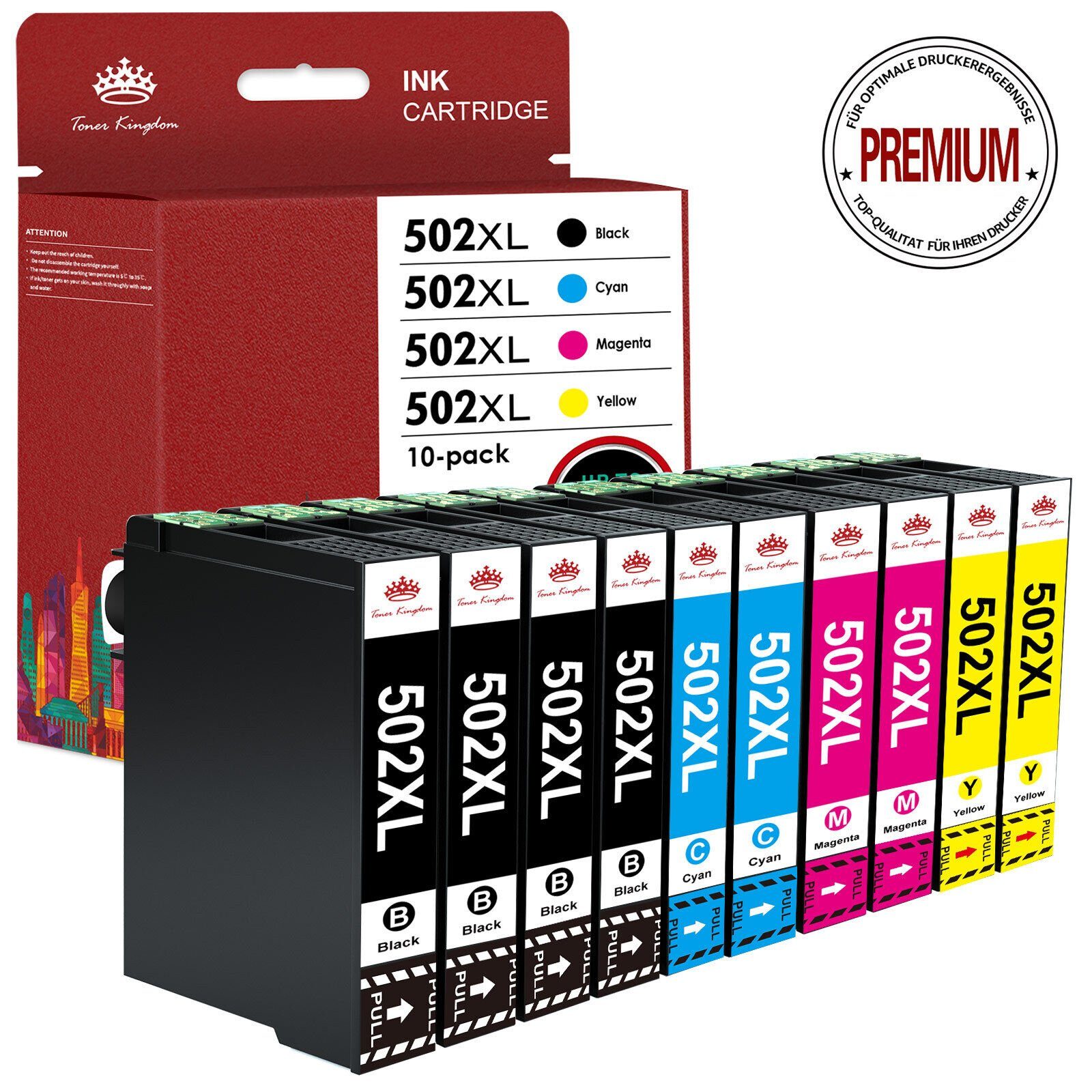 Toner Kingdom 10er Multipack Für Epson 502 502xl Inklusive Chip