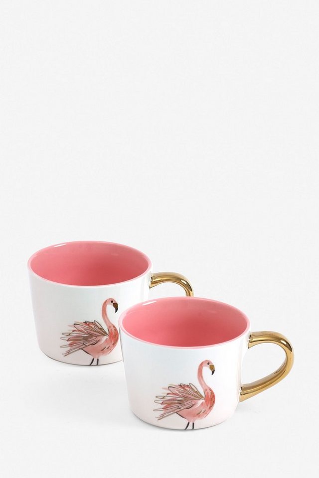 Next Becher Set Mit 2 Tassen Mit Flamingomotiv Feines Porzellan
