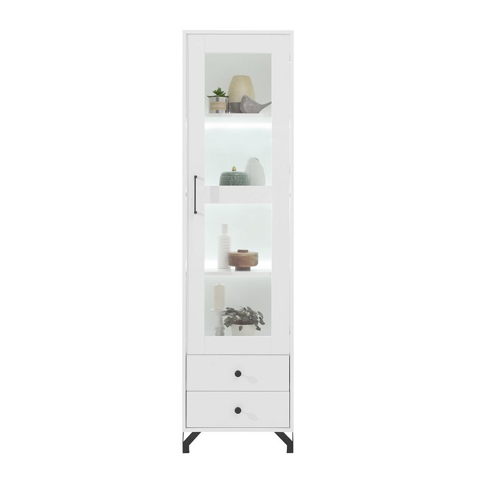 Lomadox Stauraumschrank Bend 133 Vitrinenschrank Standvitrine Modern