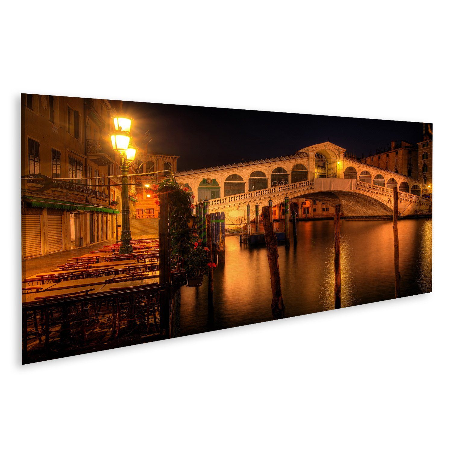 islandburner Leinwandbild »Bild auf Leinwand Rialto Brücke In Venedig Italien Wandbild Leinwandb«