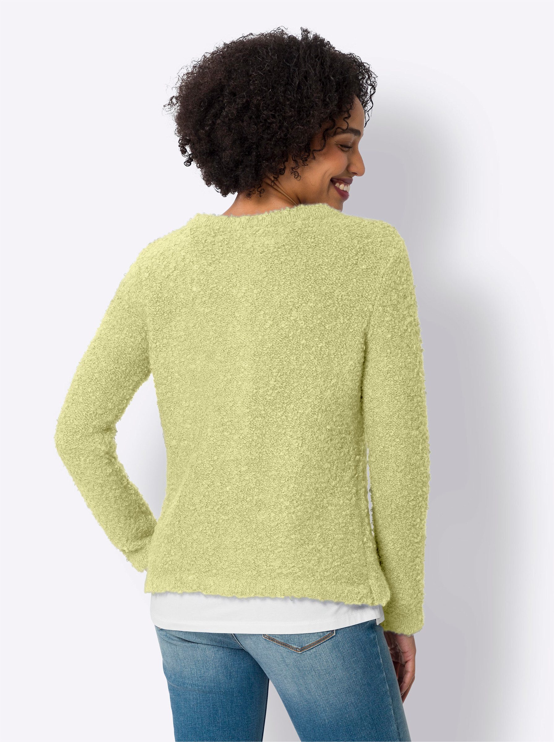heine Strickjacke Strickjacke, Mit Rundhals-Ausschnitt