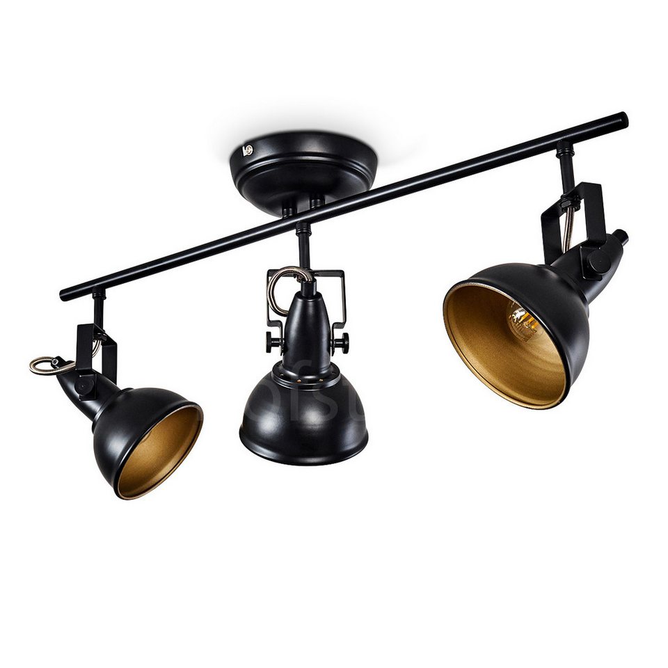 Hofstein Deckenleuchte Arazane Deckenlampe Aus Metall In Schwarzgold