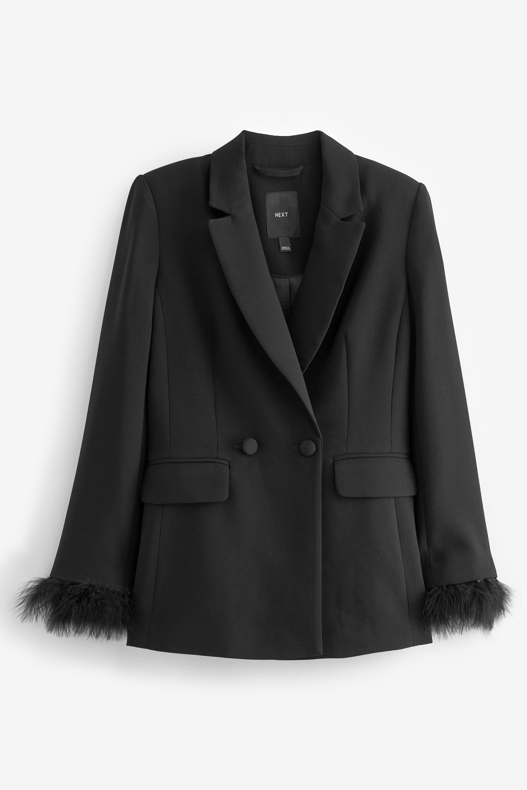 Next Jackenblazer Zweireihiger Blazer Mit Federmanschette 1 Tlg Schwarz