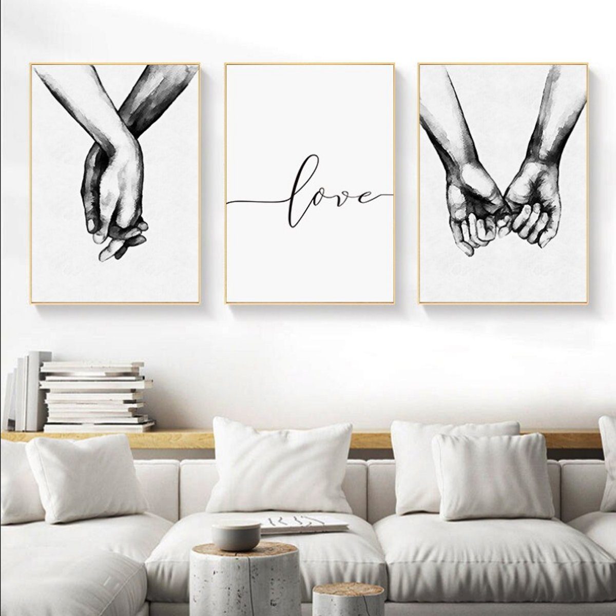 TPFLiving Kunstdruck (OHNE RAHMEN) Poster - Leinwand - Wandbild, Liebende Hände - Love - (Motive ...