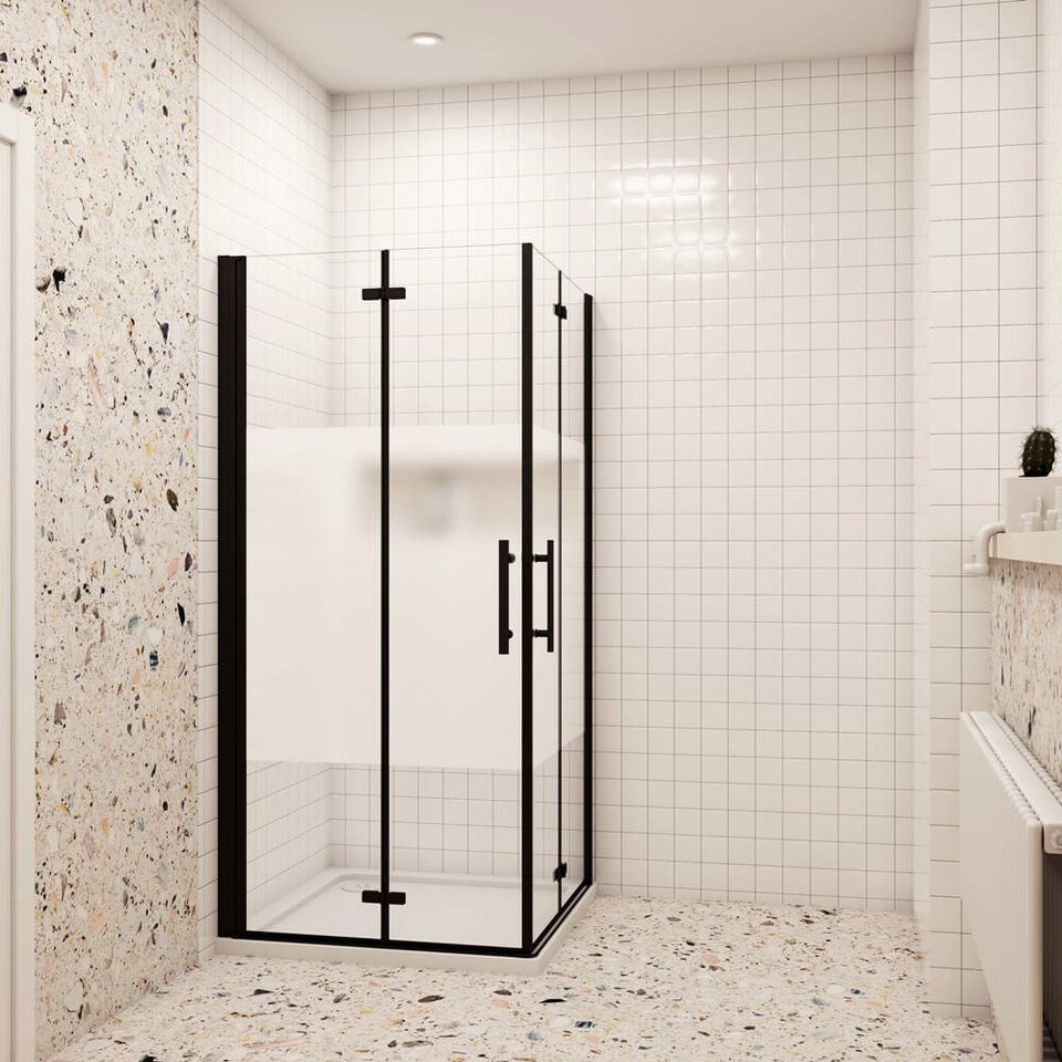 Duschspa Eckdusche 195cm Duschkabine Duschtür Falttür Scharniertür Mit