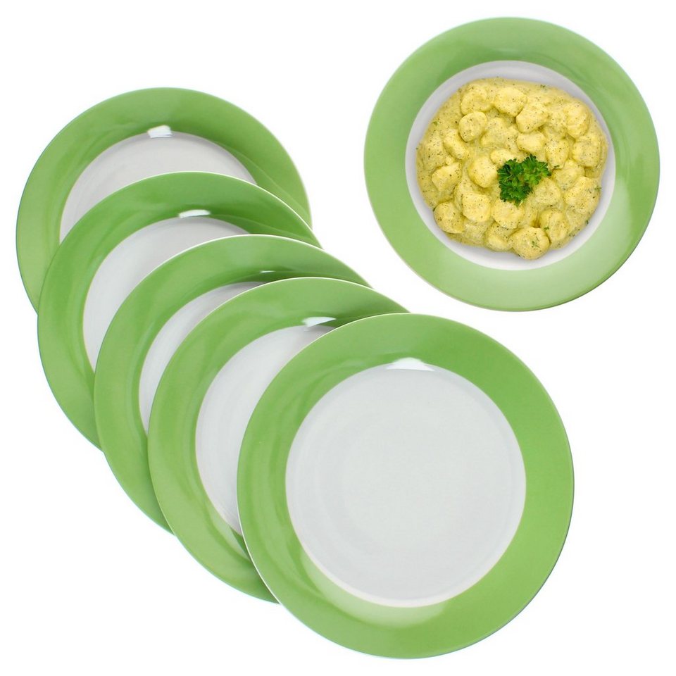 Mambocat Speiseteller 6er Set Variant Grün Speiseteller Ø27cm Bunte