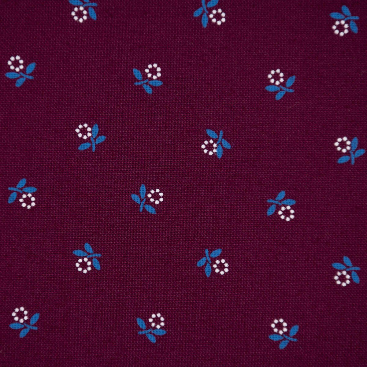 SchÖner Leben Stoff Baumwollstoff Trachten Blumen Dunkelrot Weiß Blau
