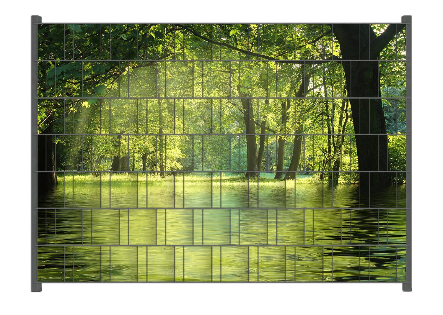 Wallario Sichtschutzstreifen Idyllischer See Im Wald Bei Sonnenschein