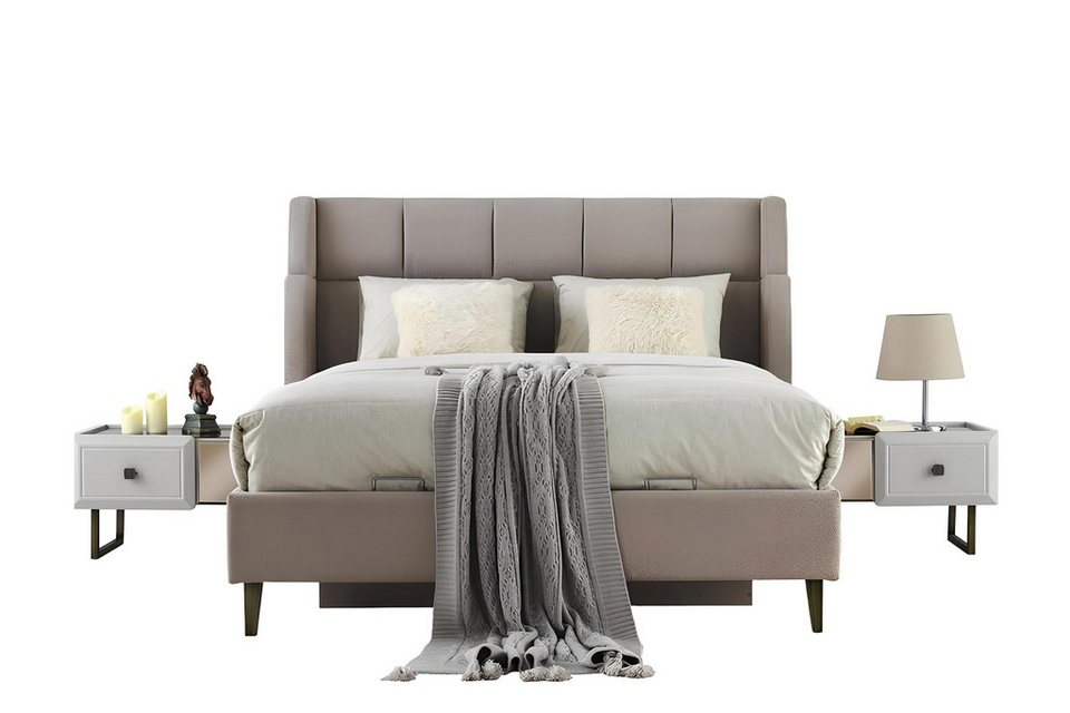 Xlmoebel Bett Set Mit Designer Doppelbett Und Grauen Schlafzimmermöbeln