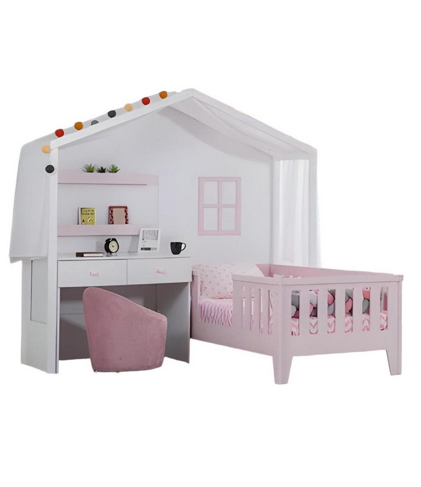 Jvmoebel Jugendzimmer Set Modern Rosa Kinderzimmer Kinderbett Mit