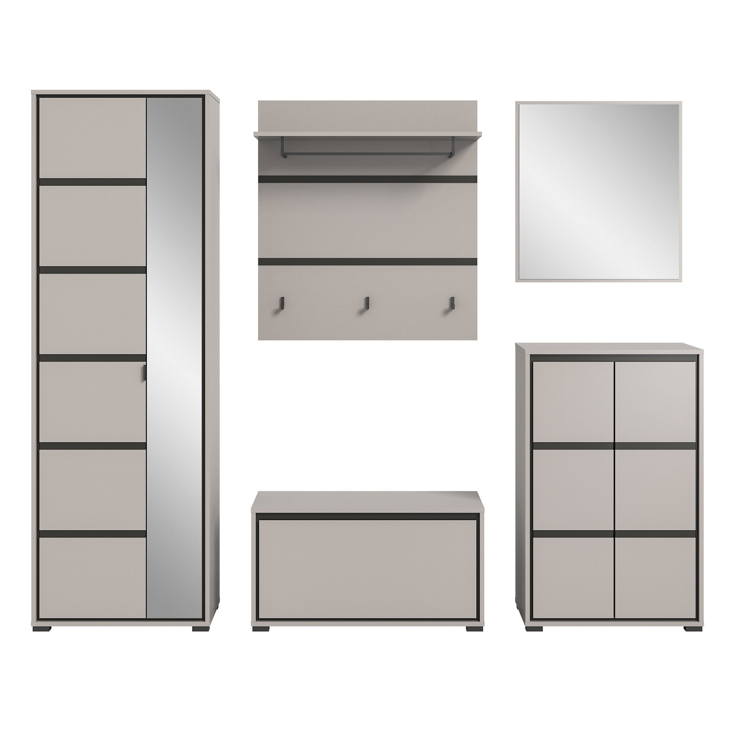 Newroom Garderoben Set Jarlo Garderoben Set Grau Nb Grau Nb Modern