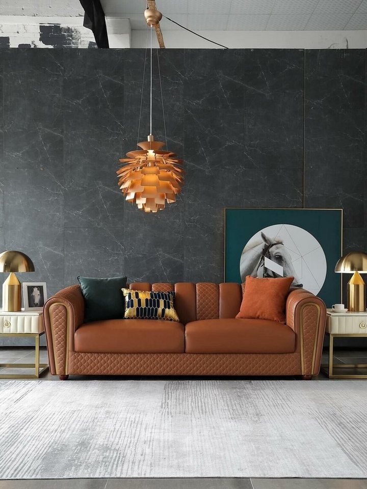 Jvmoebel Sofa Sofa 3 Sitzer Leder Couch Polster Luxus Möbel Moderner