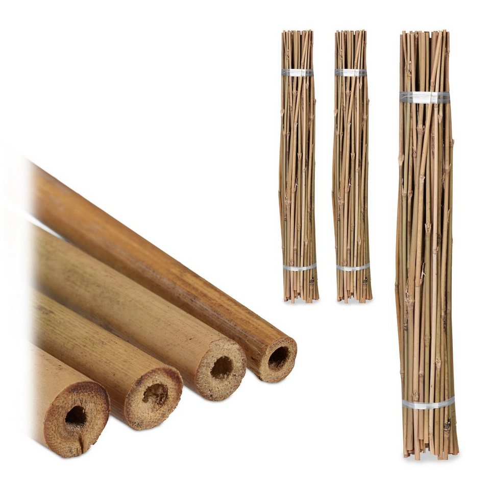 Relaxdays Rankhilfe 150er Set Bambusstäbe 60 Cm