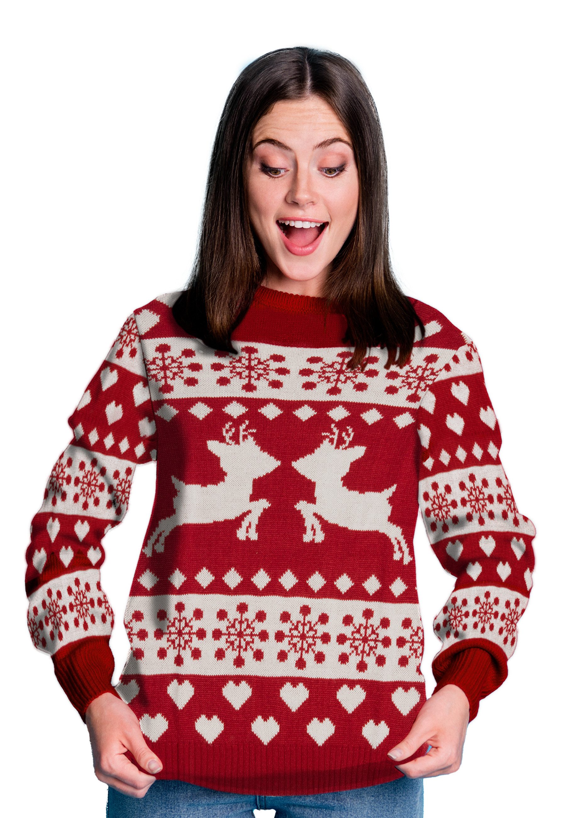 United Labels® Weihnachtspullover Winterpullover Rentiere Strick ...