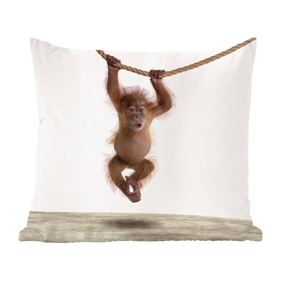 Muchowow Dekokissen Tiere Orang Utan Orange Zierkissen Mit Füllung