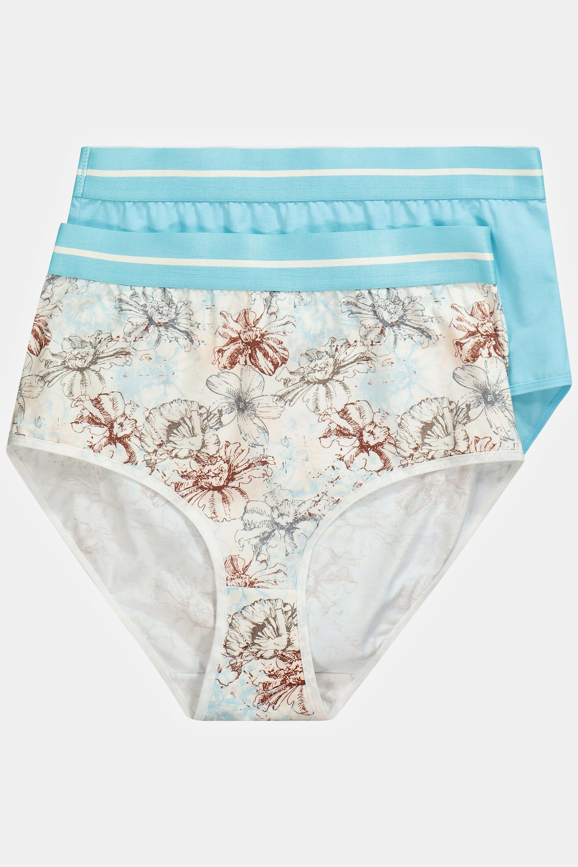 Ulla Popken Slip Maxislips 2er-Pack Streifen-Bündchen