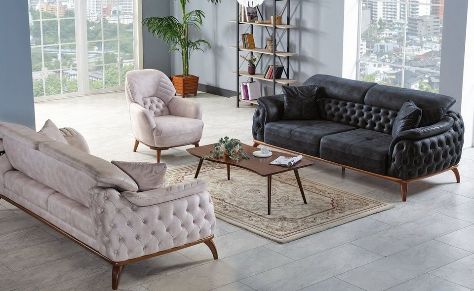 Jvmoebel Wohnzimmer Set Sofagarnitur 331 Sitzer Modern Relax Sessel