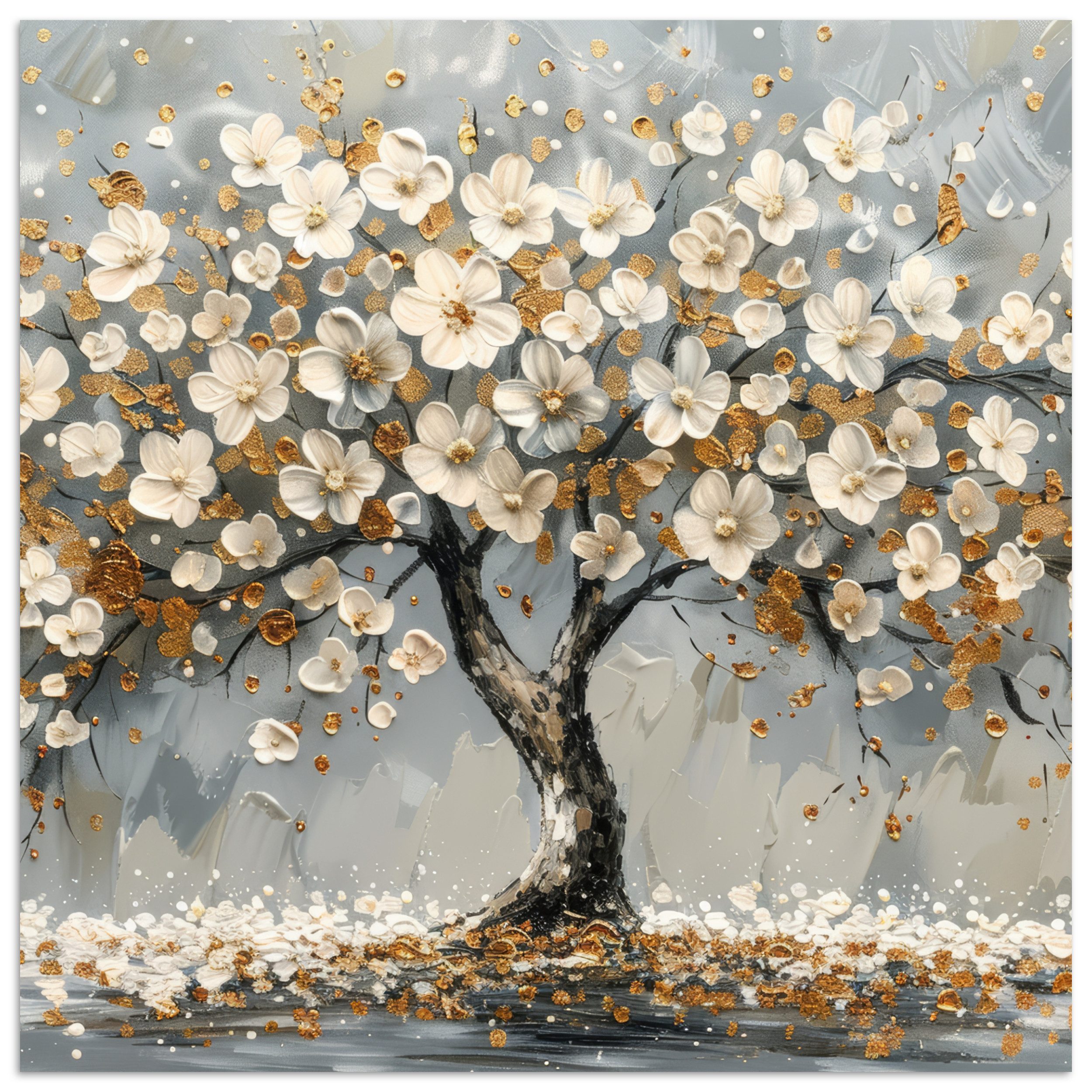Muchowow Poster Baum Gold Blumen Abstrakt Kunst 1 St