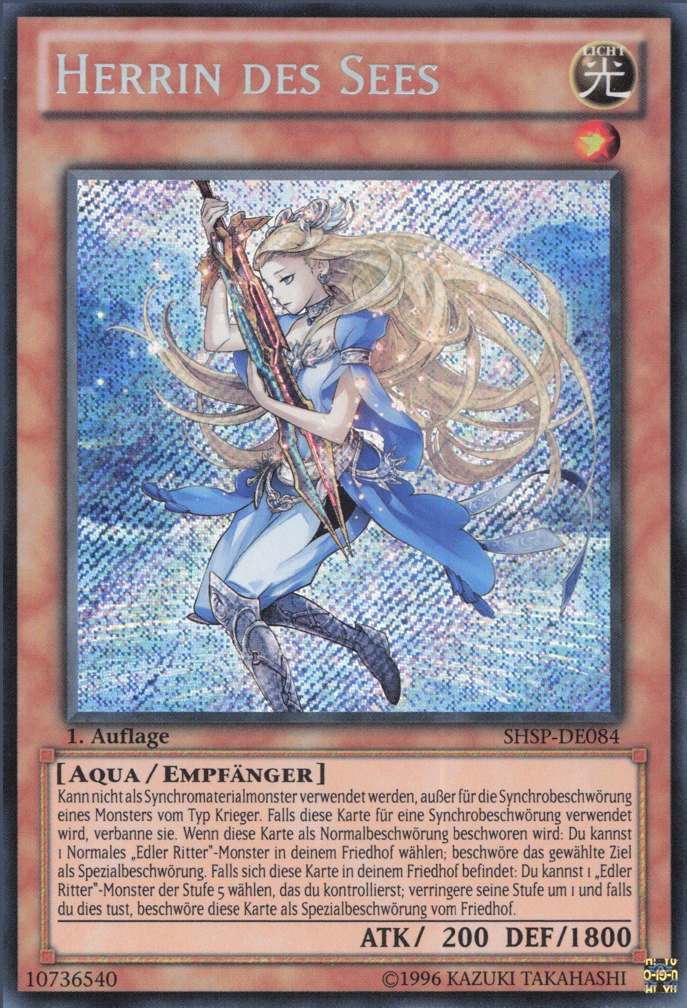 ReCollectibles Sammelkarte YuGiOh Karte Herrin des Sees, Yu-Gi-Oh! Karte SHSP-EN084 Secret Rare