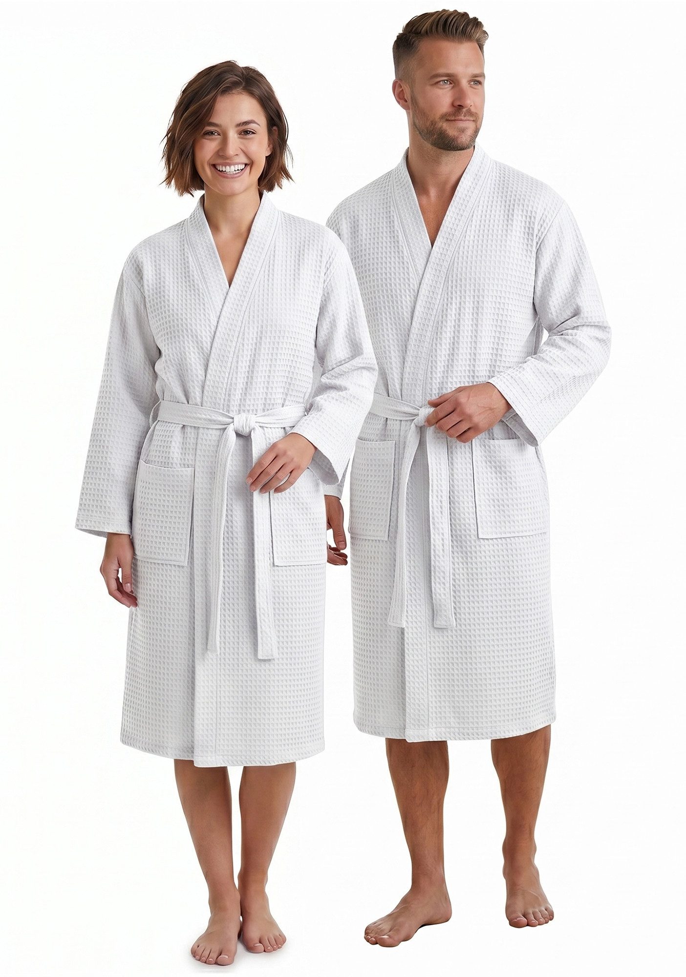 NYVI Bademantel Bademantel NYVISpa Waffelpique Baumwolle Unisex für ...