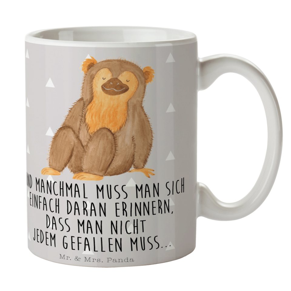 Mr And Mrs Panda Tasse Affe Grau Pastell Geschenk Tee Selfcare