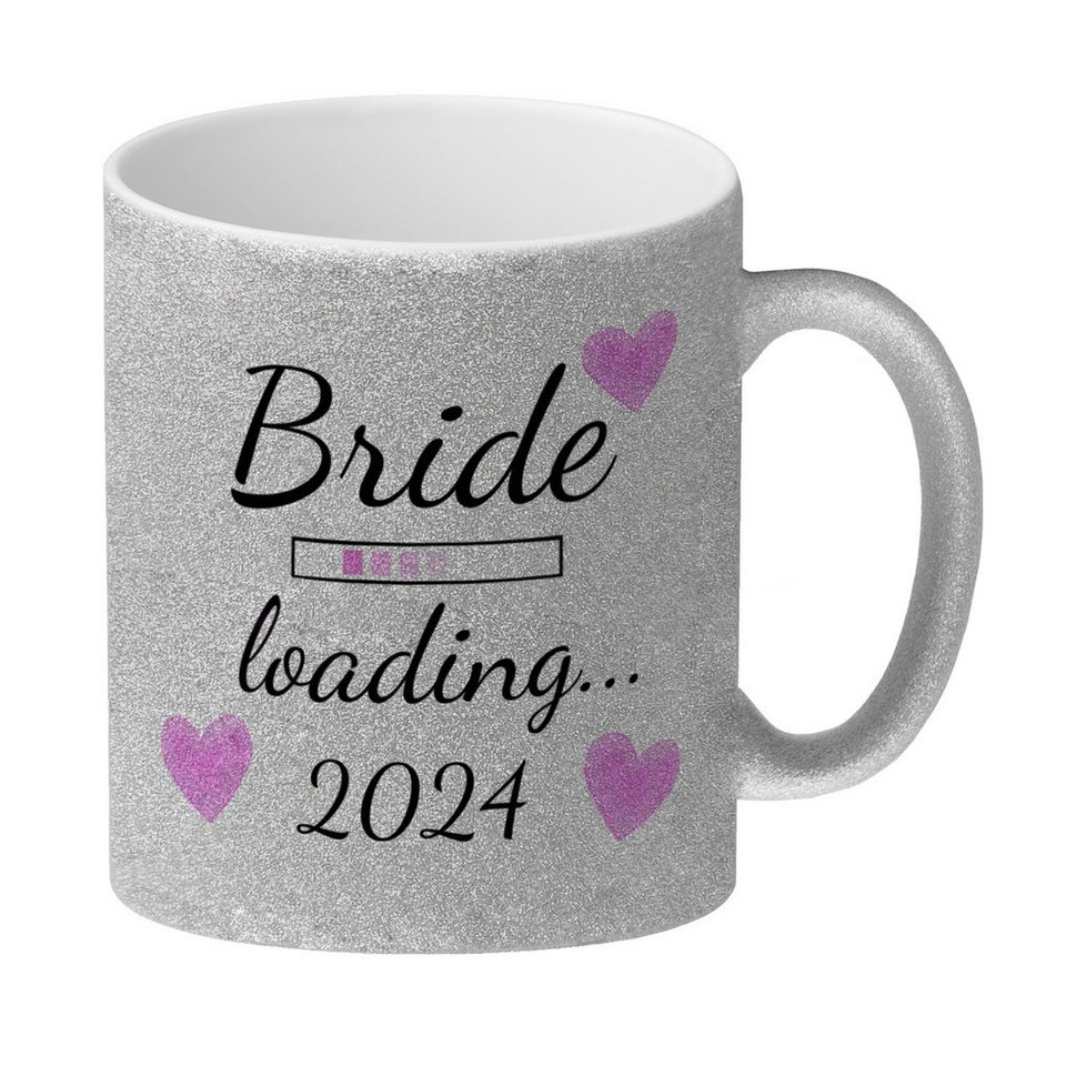 Speecheese Tasse Bride Loading Tasse Kaffeetasse 2024 Mit Rosa Herzen