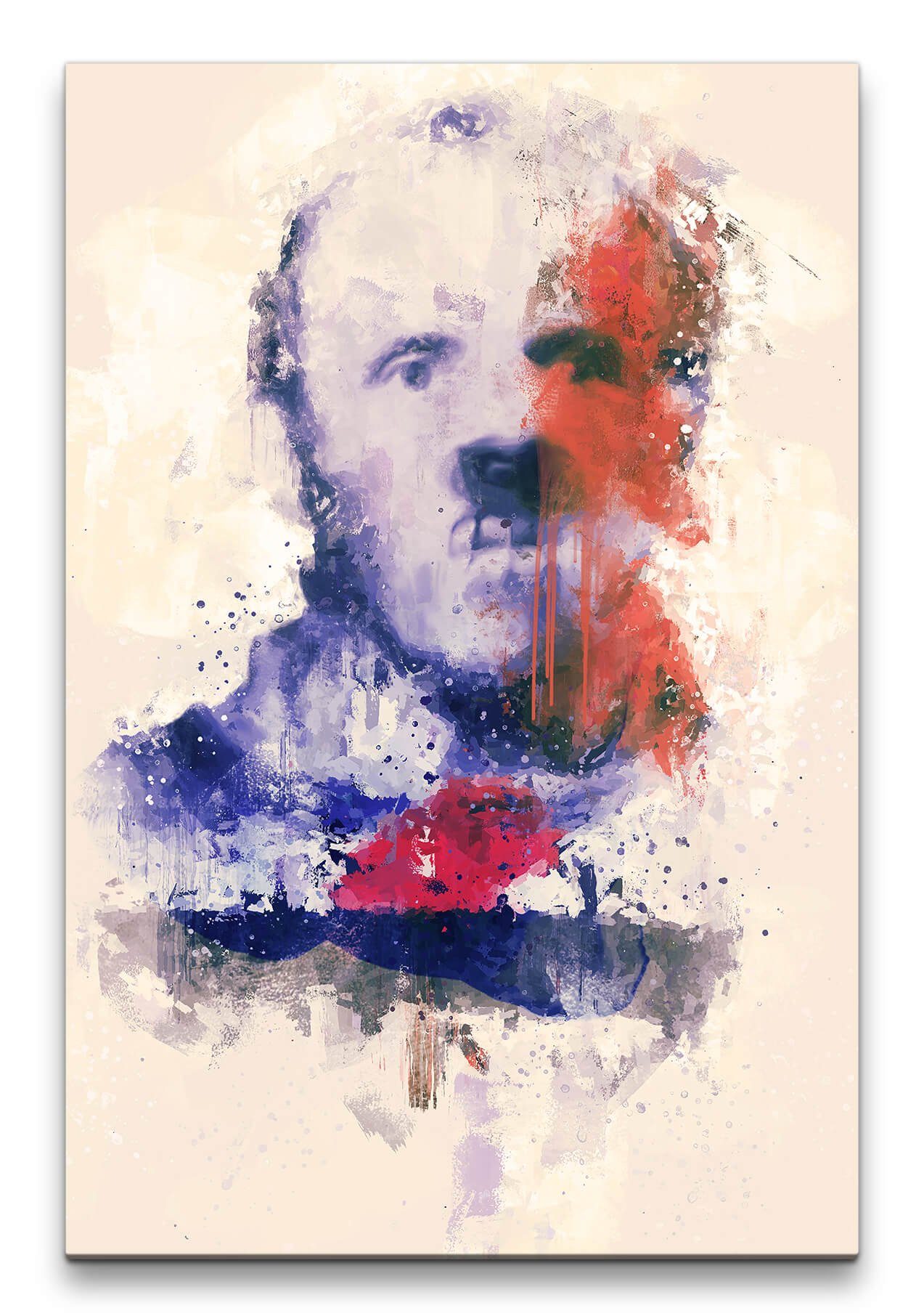 Sinus Art Leinwandbild Hannibal Lecter Porträt Abstrakt Kunst Kultfilm